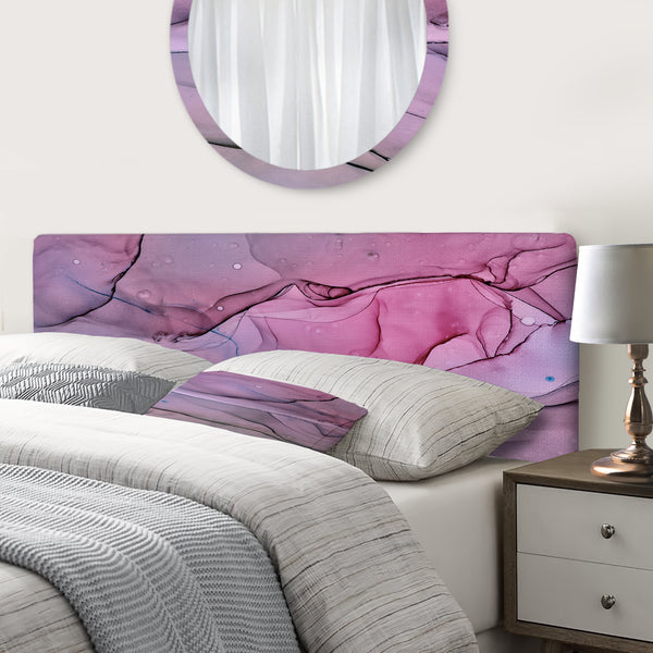 Pink And Purple Marble Landscape upholstered headboard Designart Wall Art Mirrors Chairs Clocks and More