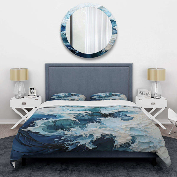 Coastal Waves Rhythmic Coastal II - Duvet Cover Set – Designart | Wall ...