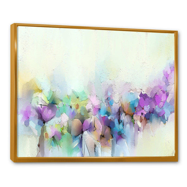 Hand Painted Yellow And Purple Spring Flowers – Designart | Wall Art ...