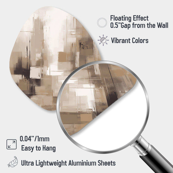 Cubism Beige Synergy - Asymmetric Metal Wall Art – Designart | Wall Art ...