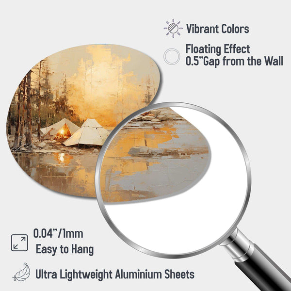 Camping Tent Outdoor Adventure II - Asymmetric Metal Wall Art ...