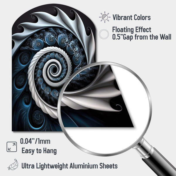 Blue And White Stained Liquid Glass II - Asymmetric Metal Wall Art ...