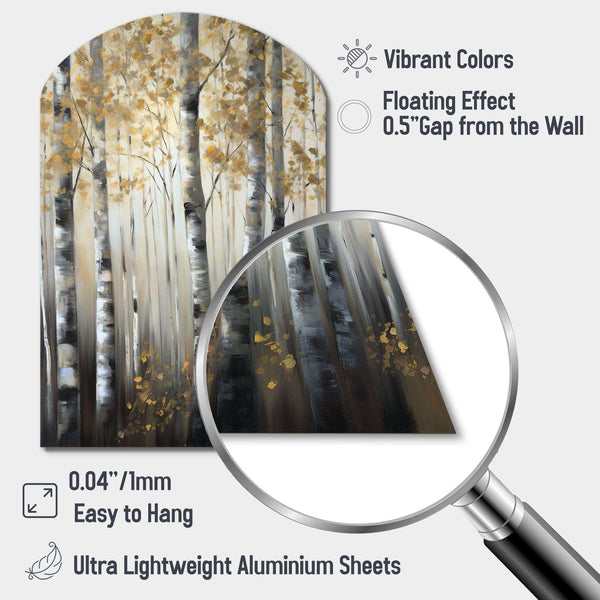 Birch Tree Forest Wonderland V - Asymmetric Metal Wall Art – Designart ...