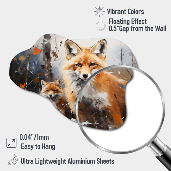 Animal Rusty Red Fox - Asymmetric Metal Wall Art – Designart | Wall Art ...