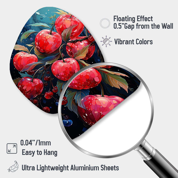 Red Apple Blossom Collage - Asymmetric Metal Wall Art – Designart ...