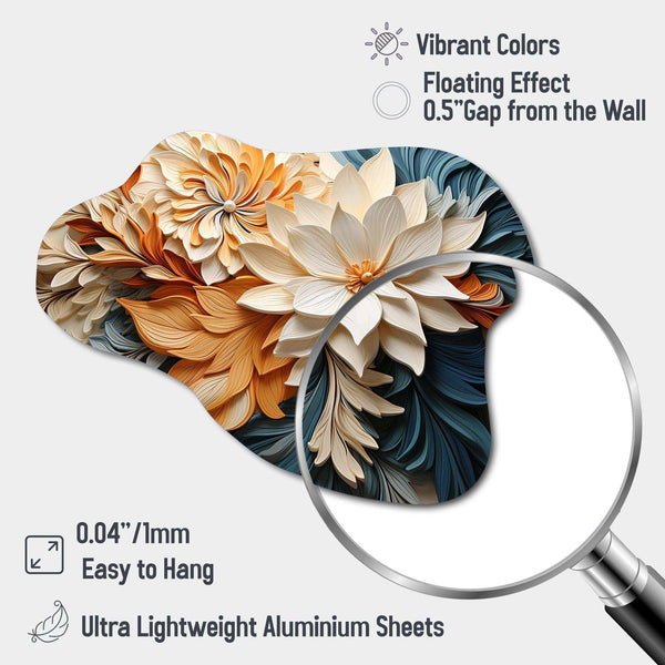 Blue White Line Art Whirlwind Patterns - Asymmetric Metal Wall Art ...