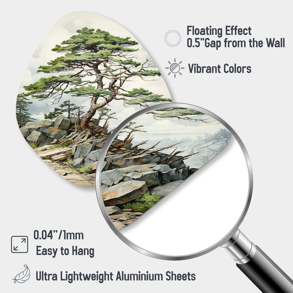 Pine Tree Resilience - Asymmetric Metal Wall Art – Designart | Wall Art ...