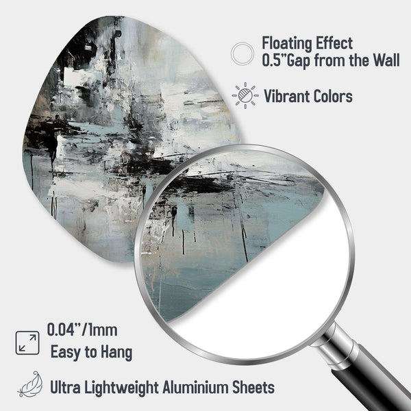 Serene Subtility In Abstract Light Blue I - Asymmetric Metal Wall Art ...