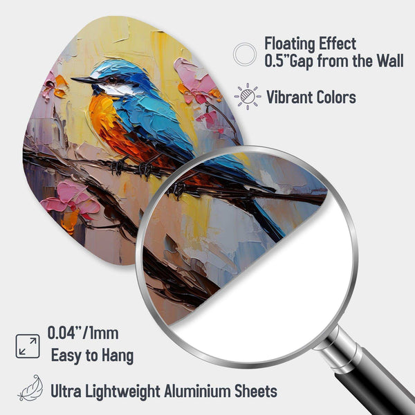 Bluebird Serenade Painting - Asymmetric Metal Wall Art – Designart ...