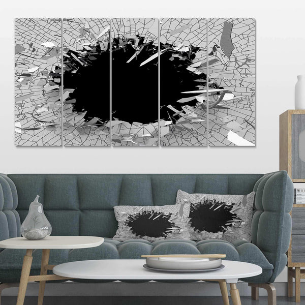 Abstract Broken Wall 3D Design Multi-Panels – Designart | Wall Art ...