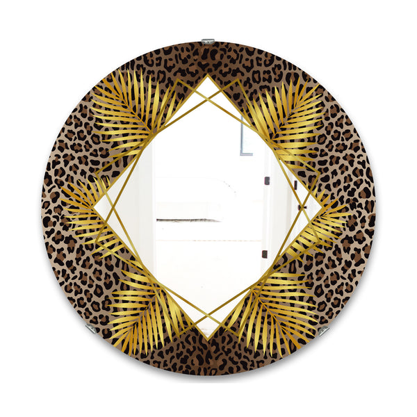 Designart 'Leopard 5' Glam Mirror - Oval or Round Wall Mirror - 32x32 ...