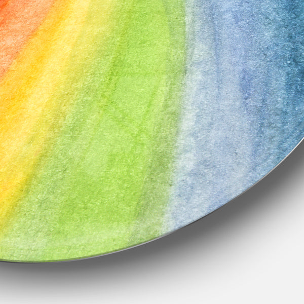 Flowing Rainbow Colors' Abstract Metal Artwork - Disc of 23 – Designart ...