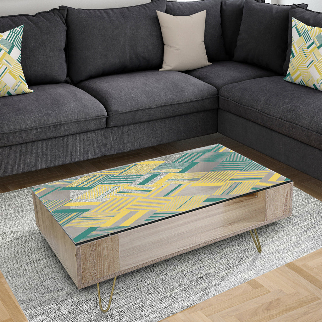 Abstract Diagonal Stripe Pattern - Modern Coffee Table – Designart ...